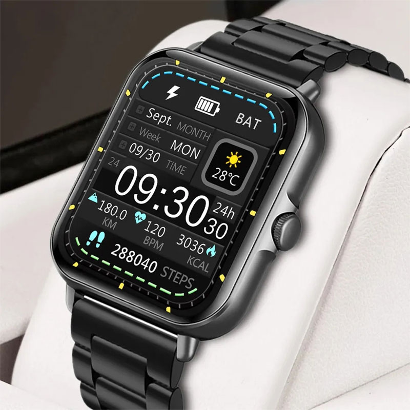 1.7" Touch Screen Dial Answer Call Messages Push Heart Rate Smartwatch ...